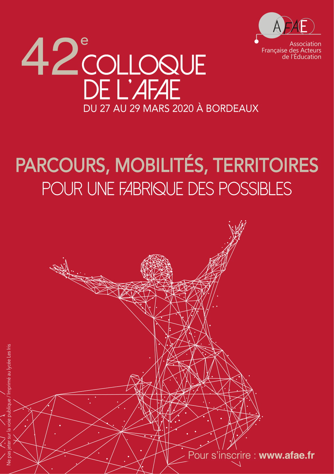 42e Colloque tarif normal jusqu'au 27/02 - AFAE