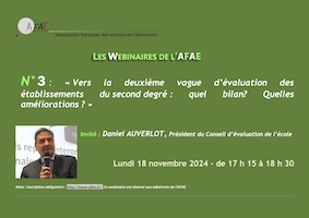 Inscription Webinaire 18 novembre 2024 - AFAE